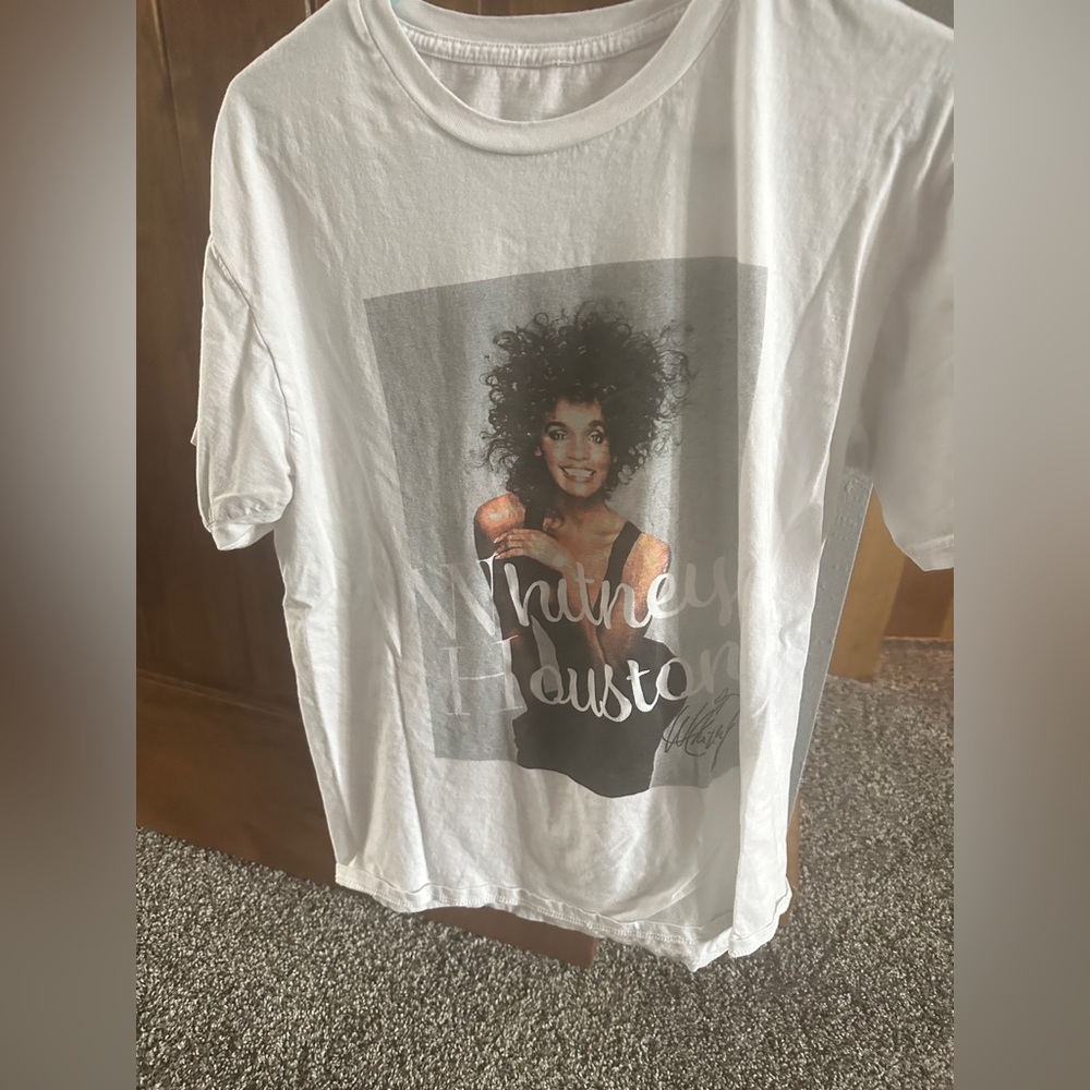 Vintage Whitney Houston White Shirt. Size Large Women… - Gem